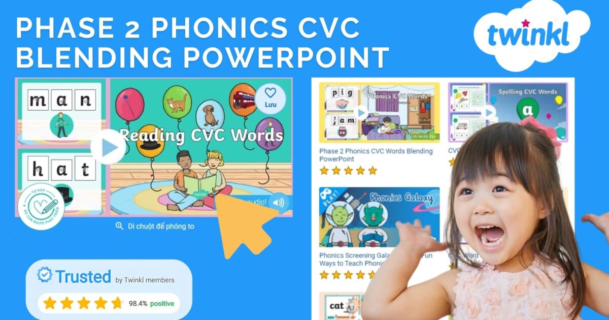 Phase 2 Phonics CVC Blending PowerPoint: By Teacher AC